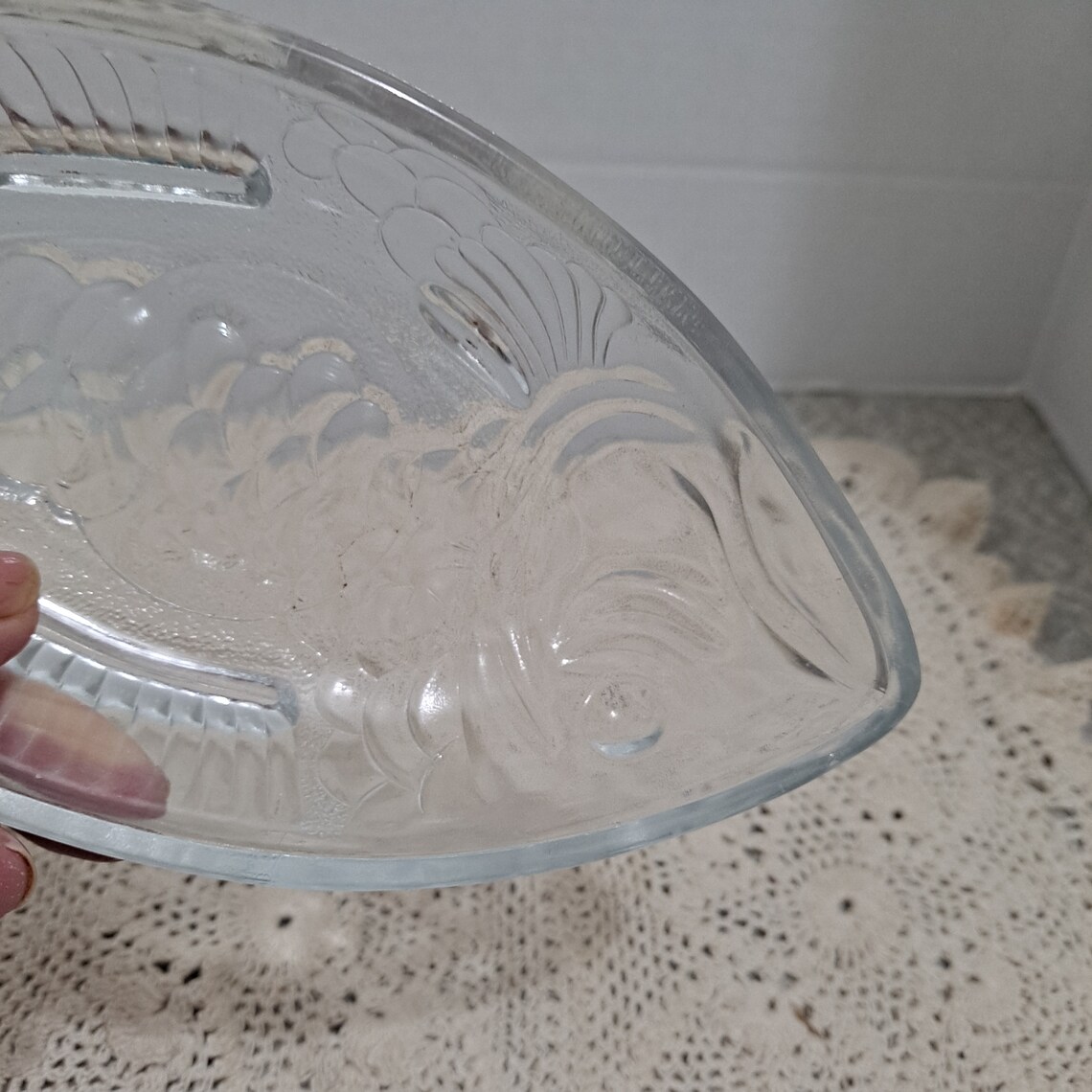 Vintage 1950's Pressed Glass Fish Dish Relish Plate 9 Inches - Etsy