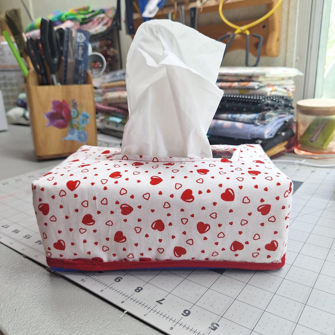 Handmade Red and White Heart Kleenex Box Cover - Etsy