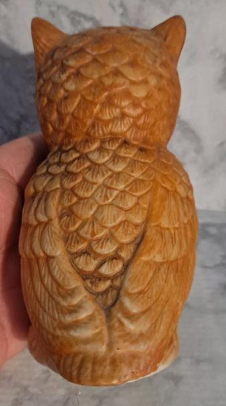 Vintage Brown Rust Orange Barred Owl Figurine Statue - Etsy
