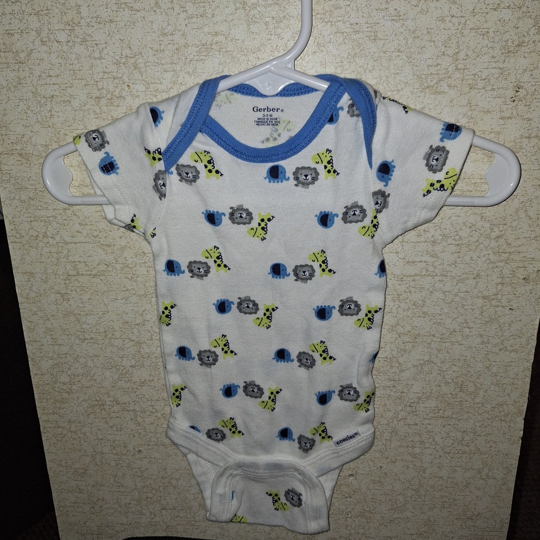 Gerber Little Boy Animal Onsey Baby Size 0-3 Month - Etsy