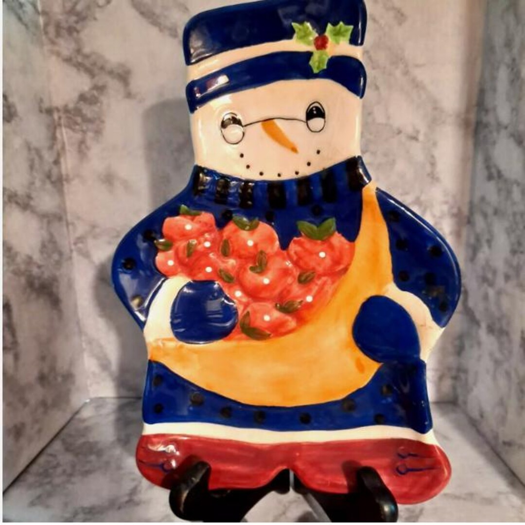 Brock Snow People Ceramic Snowman Spoon Rest Christmas Winter Theme - Etsy