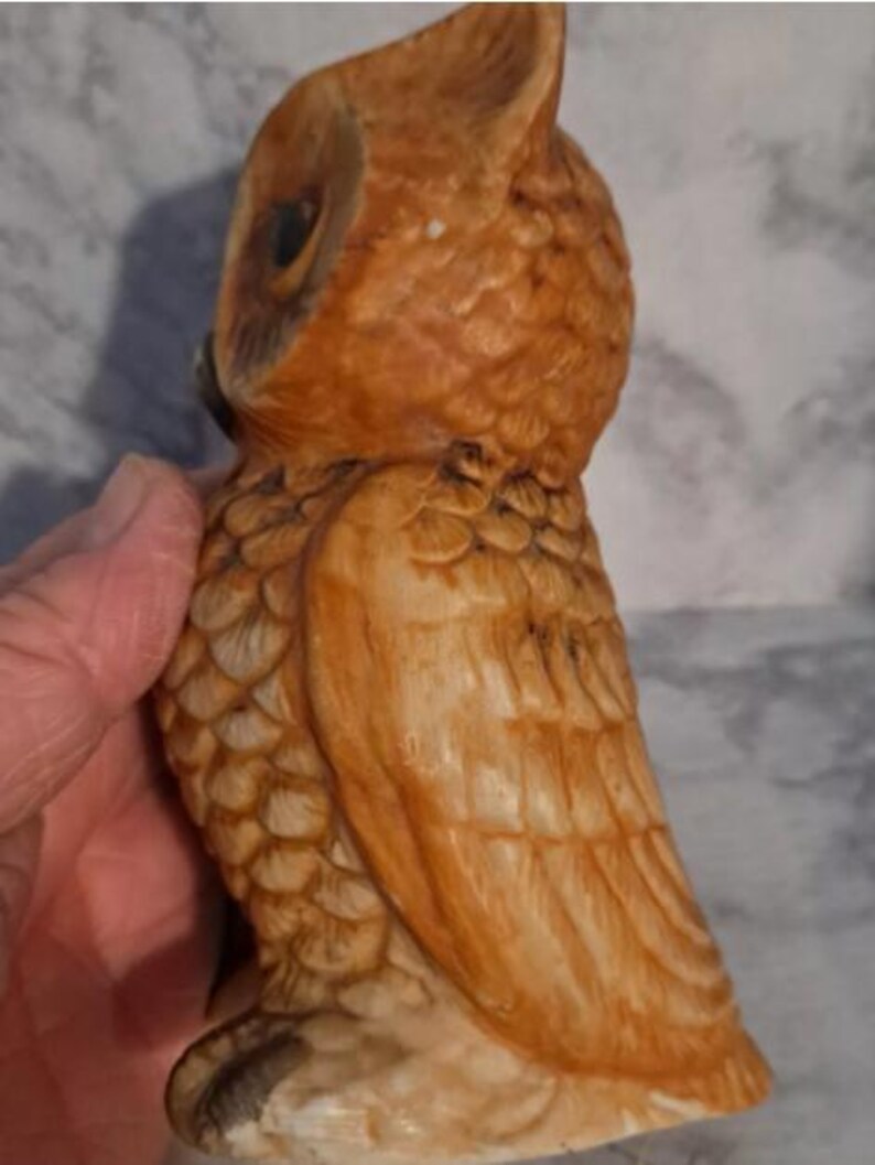 Vintage Brown Rust Orange Barred Owl Figurine Statue - Etsy