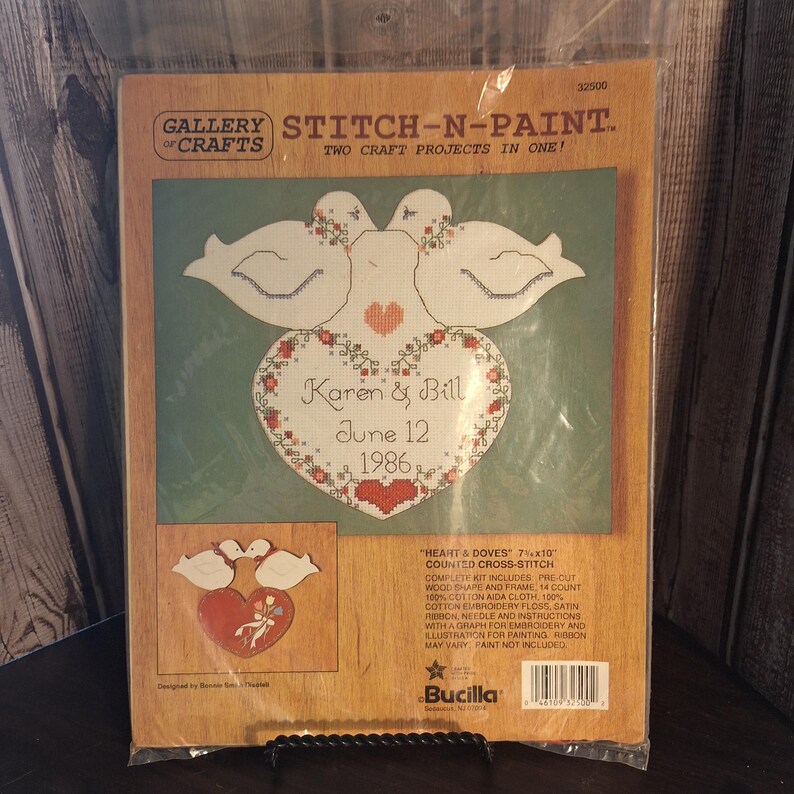 Bucilla Gallary of Crafts Stitch N Paint Hearts and Doves Kit #32500 ...