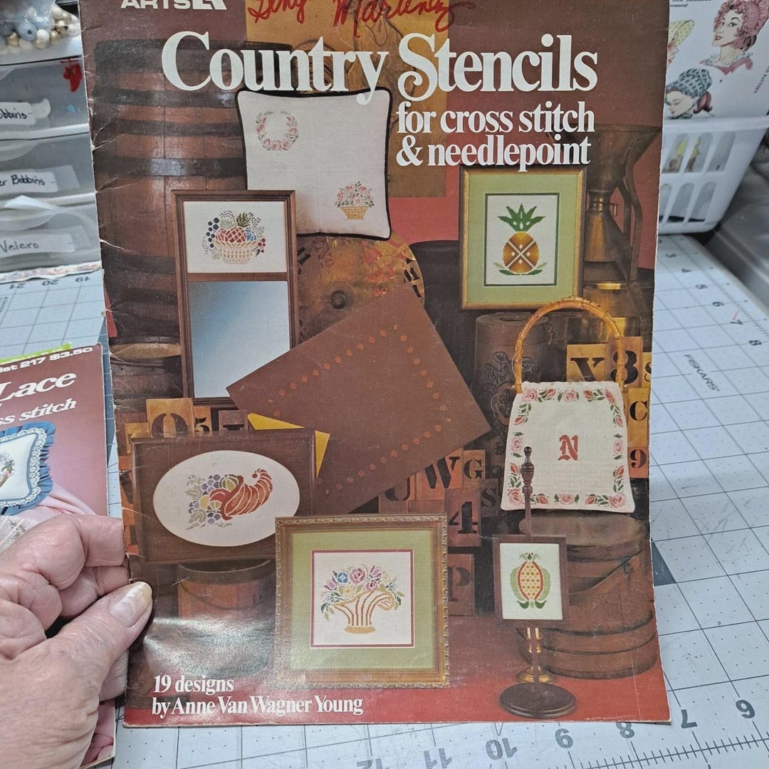 Vintage Leisure Arts Country Stencils for Cross Stitch / Needlepoint ...