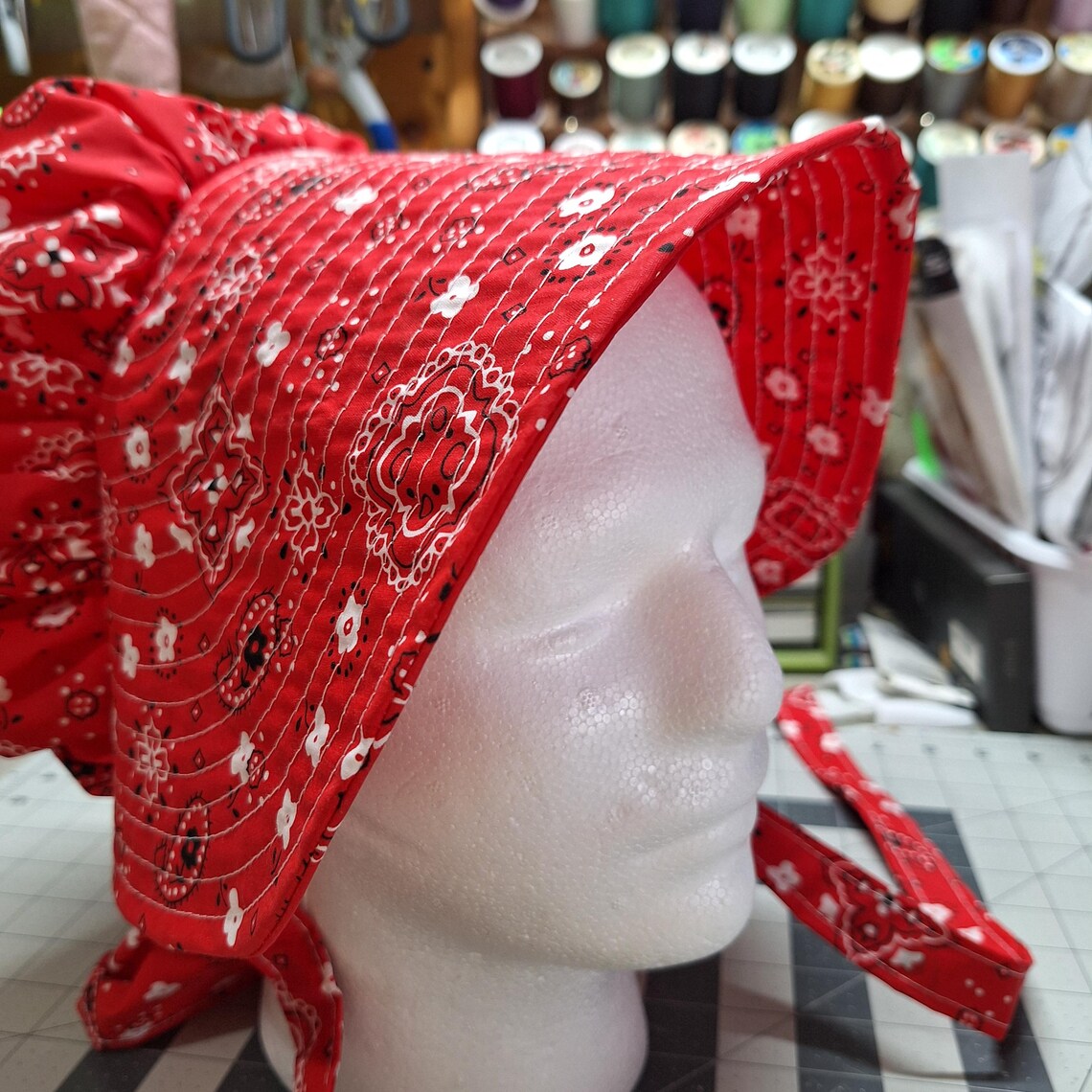 Primitive Pioneer 1800's Style Farm Country Red Bandana Farmers ...