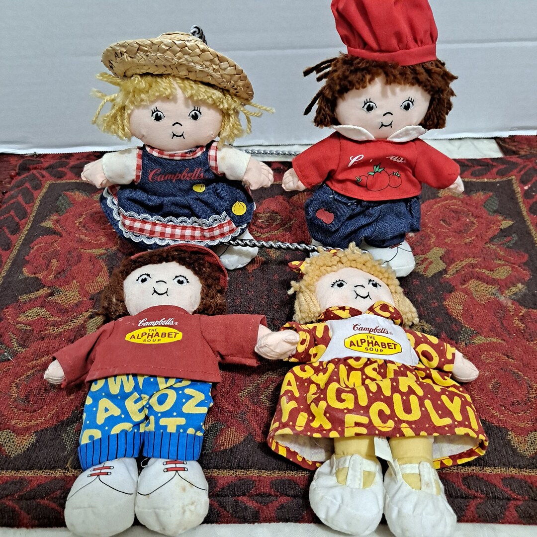 Vintage Collectible Lot of 4 Campbells Soup Kids Plush Beanie Baby 7 to ...