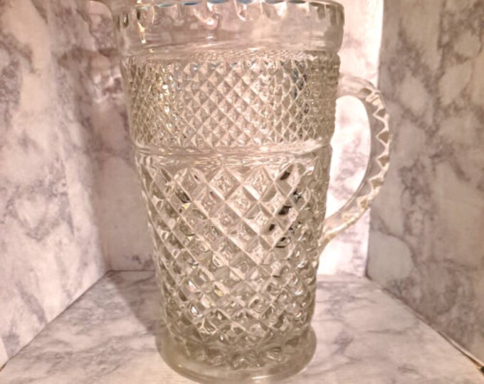 Vintage Anchor Hocking Wexford Ice Tea Pitcher 64 Oz Clear Glass Nice ...