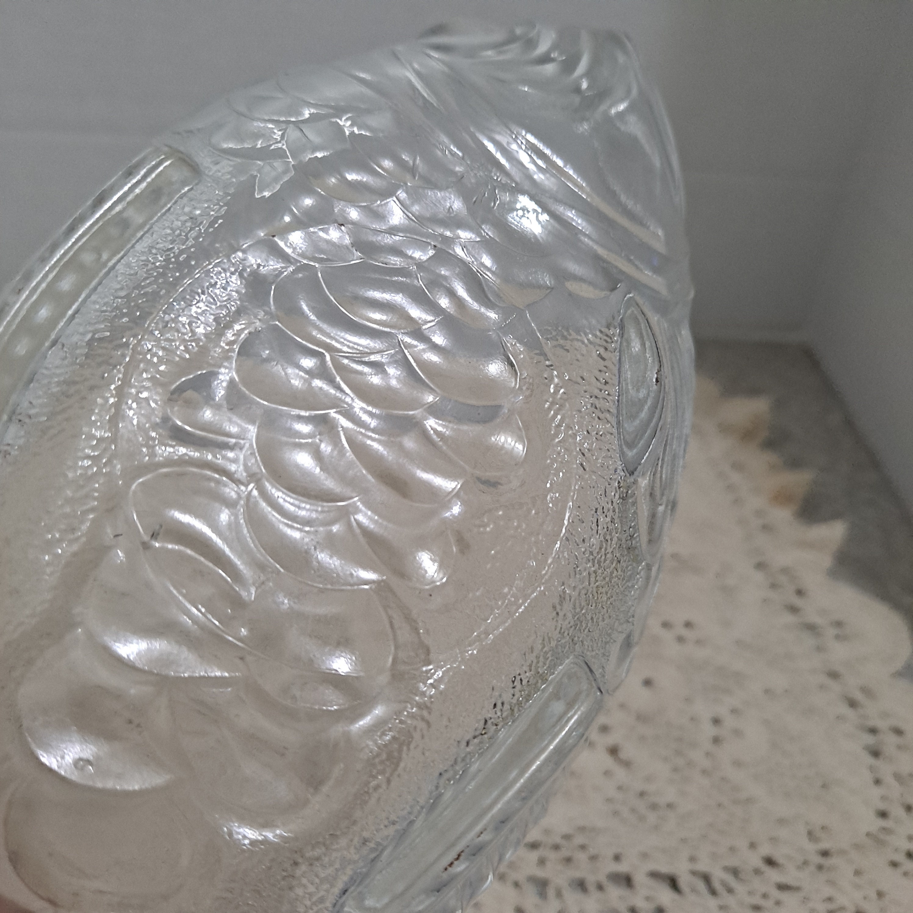 Vintage 1950's Pressed Glass Fish Dish Relish Plate 9 Inches - Etsy