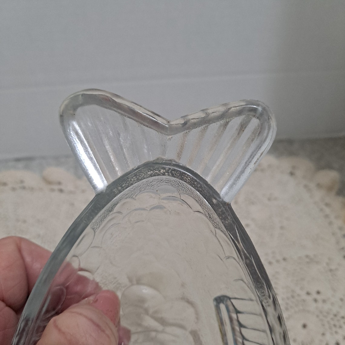 Vintage 1950's Pressed Glass Fish Dish Relish Plate 9 Inches - Etsy