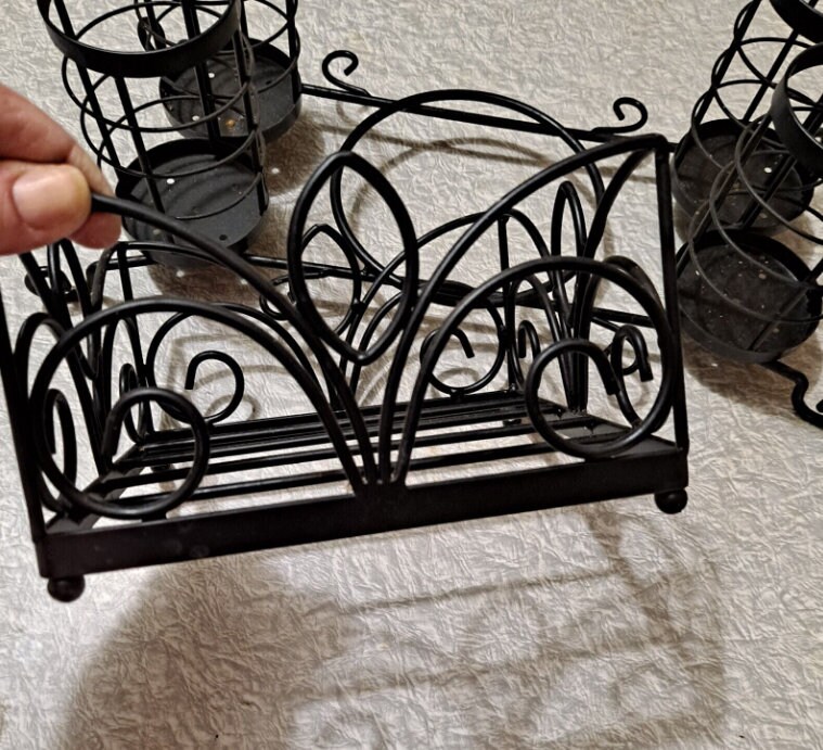 Nice Wrought Iron Table Top Condiment Caddy With Removable - Etsy