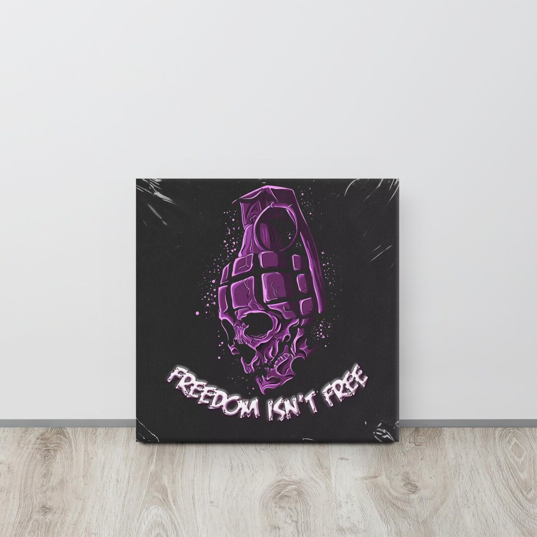 Patriotic Skull Grenade Canvas Art: Military Tribute Home Decor - Etsy