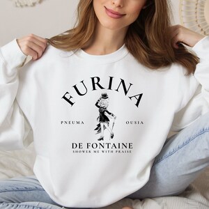 Furina Themed Unisex Sweatshirt, Crewneck, Fontaine, Genshin Impact ...