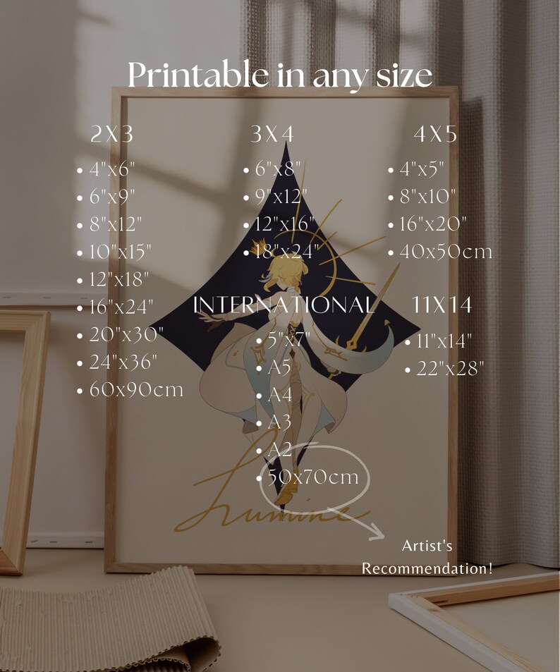Lumine Themed Genshin Impact 'princess' Printable Wall Art, Digital ...
