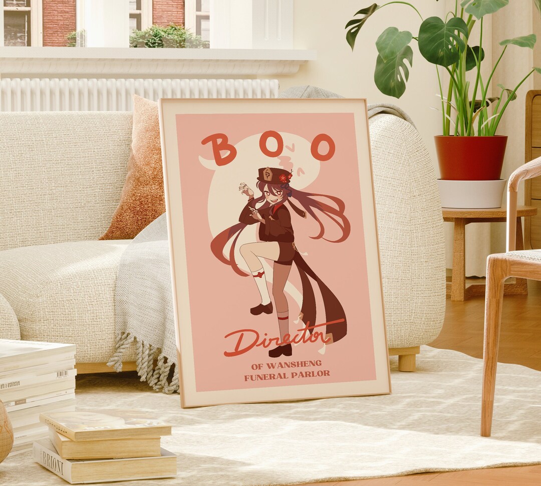 Hu Tao Themed Genshin Impact Printable Wall Art, Digital Download ...