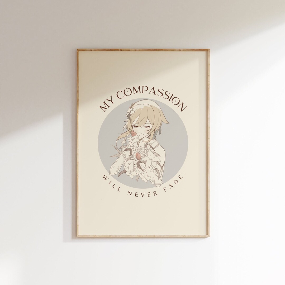 Lumine Themed Genshin Impact 'compassion' Printable Wall Art, Digital ...