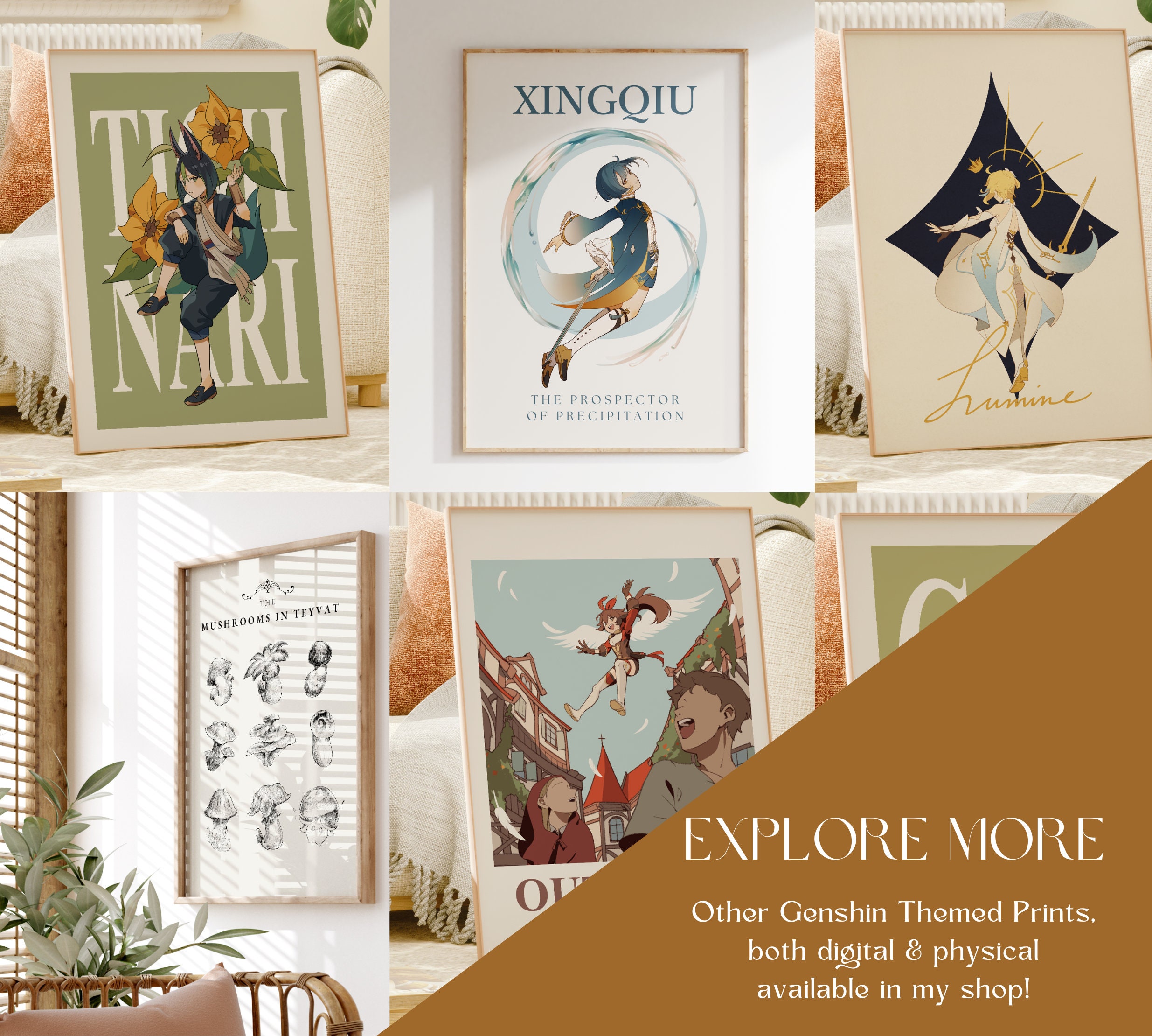 Collei Themed Genshin Impact Wall Art Print Bundle Set of 3 - Etsy