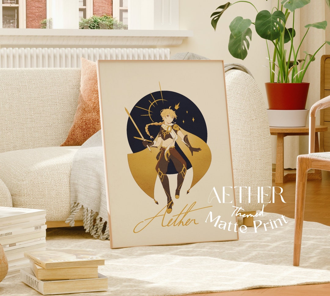 Aether Themed Genshin Impact 'prince' Wall Art Print - Etsy