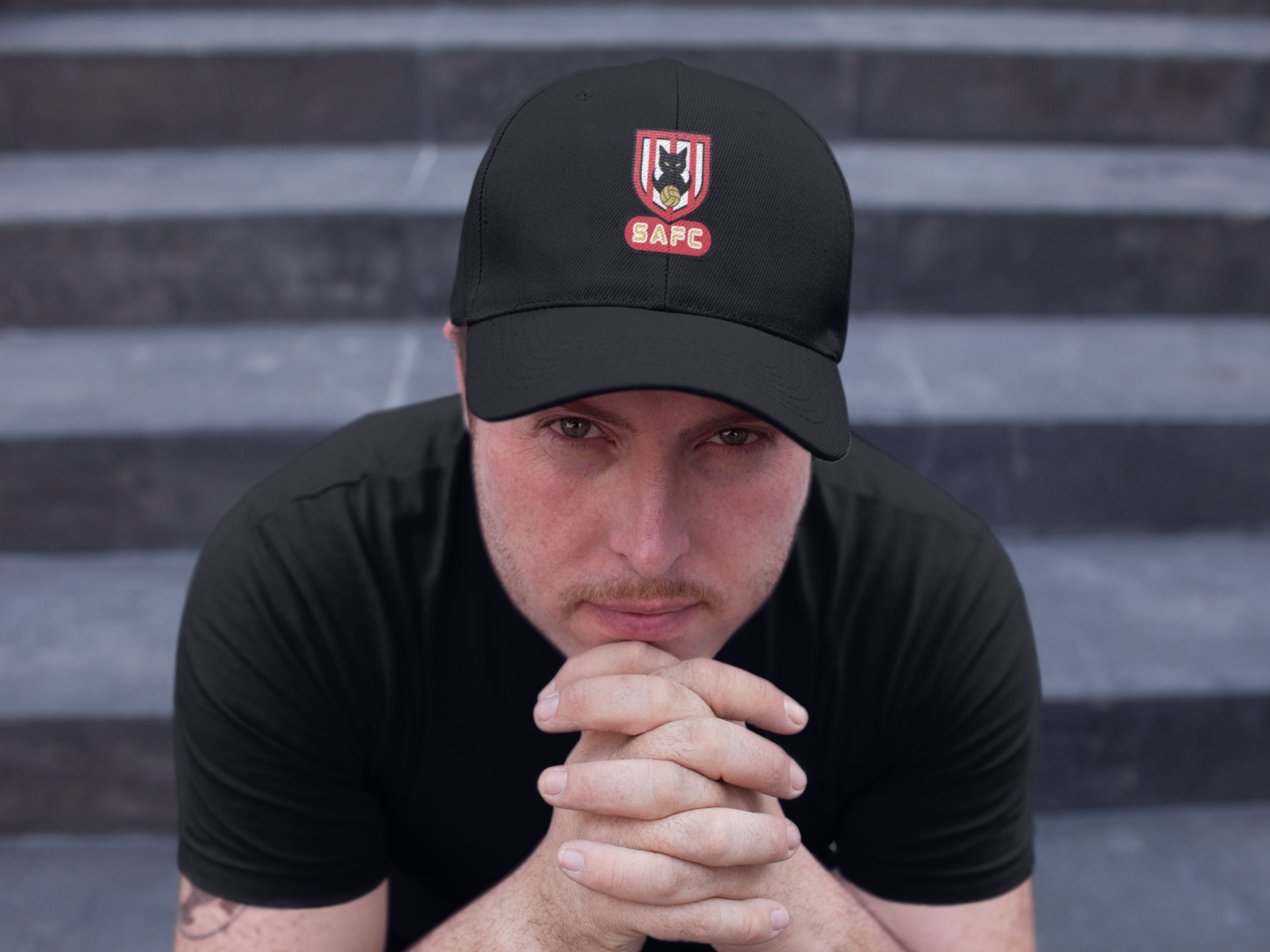 Sunderland Cap SAFC Hat Embroidered Black Cat Emblem Football Team ...