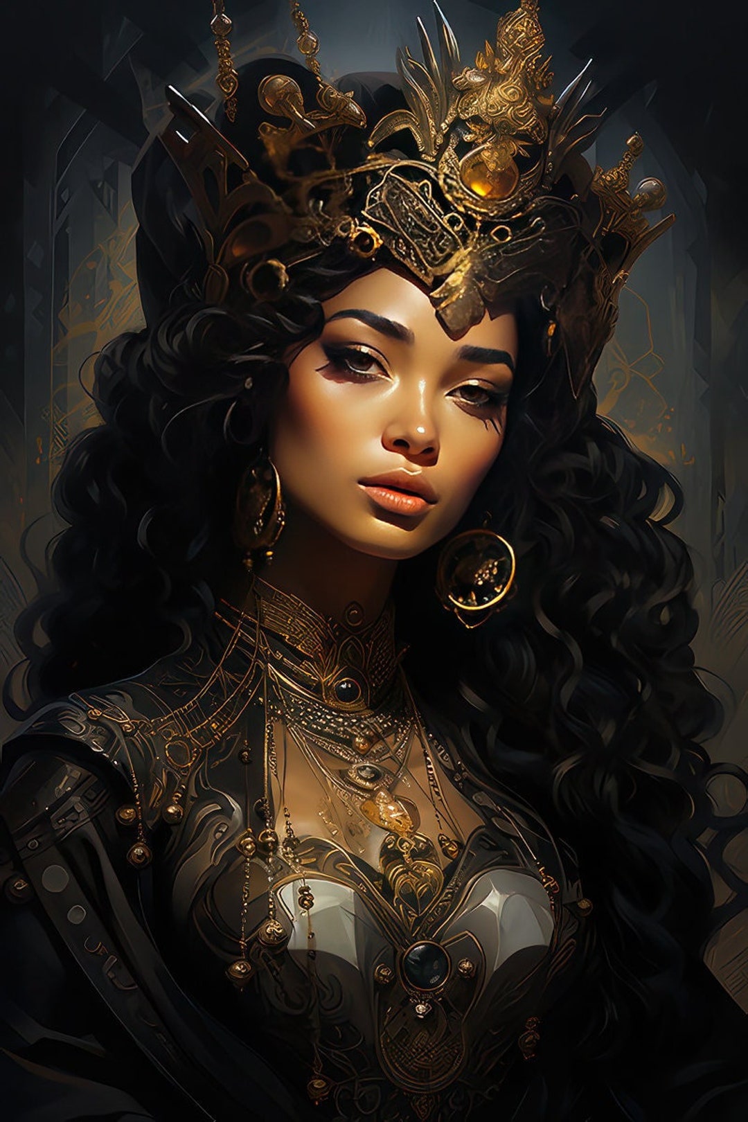 Black Queen Ai Art Midjourney Art Ai Art Digital Download Ai Generated Digital Download Ai