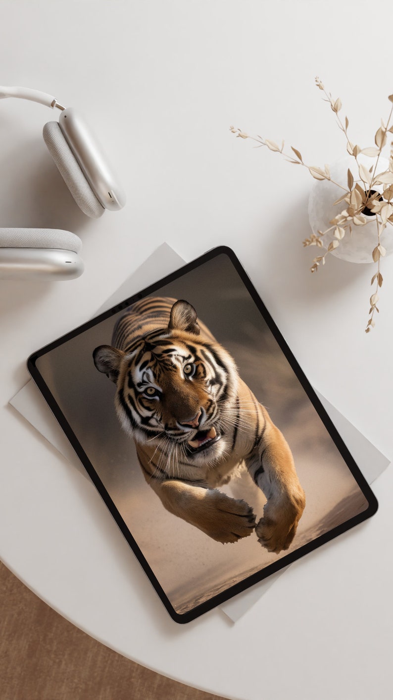 Tiger, Running Tiger, Digital Art, Wall Art, Digital Download, Download ...