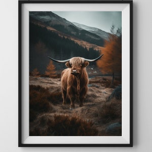 Highland Cow, Digital Art, Wall Art, Digital Download, Download ...