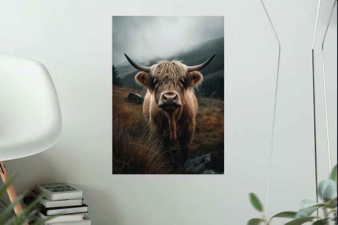 Highland Cow, Digital Art, Wall Art, Digital Download, Download ...