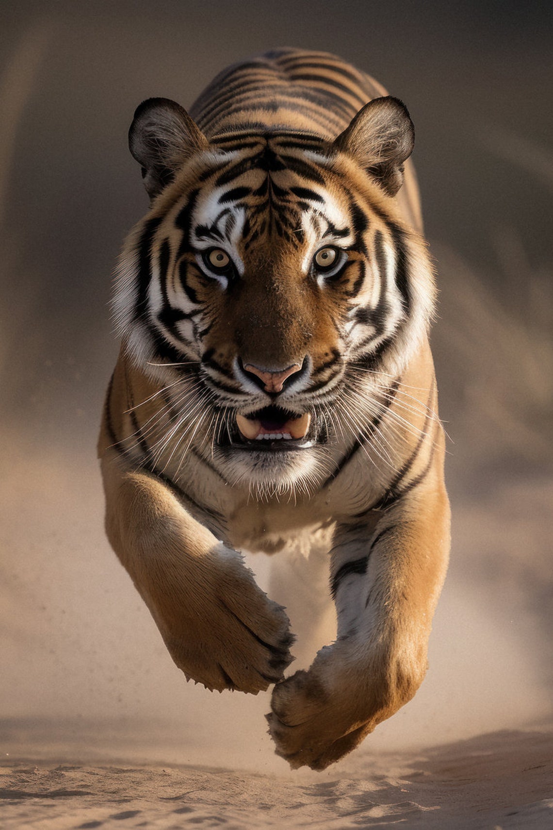 Tiger, Running Tiger, Digital Art, Wall Art, Digital Download, Download ...