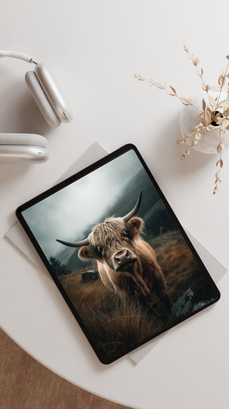 Highland Cow, Digital Art, Wall Art, Digital Download, Download ...