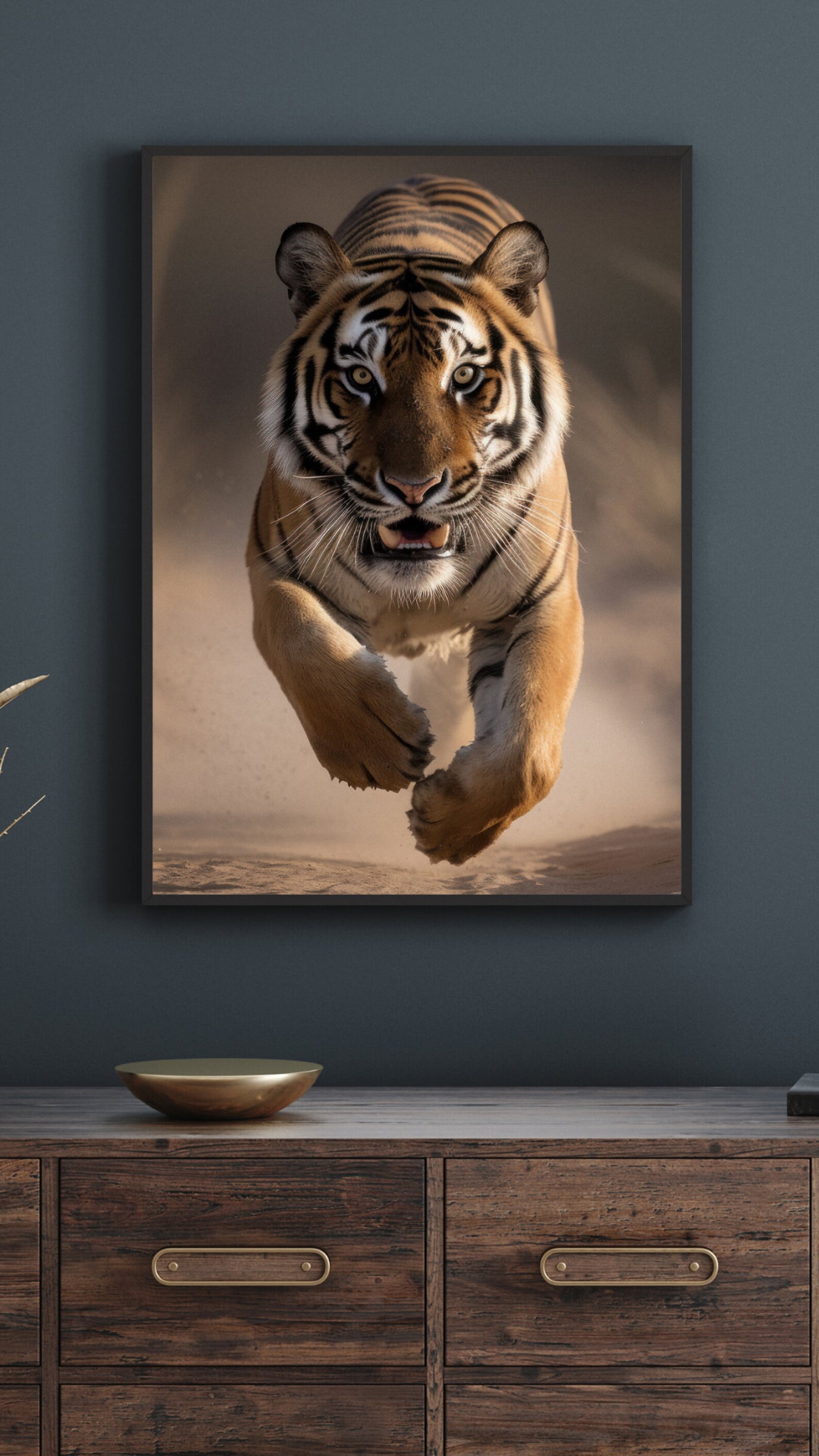 Tiger, Running Tiger, Digital Art, Wall Art, Digital Download, Download ...
