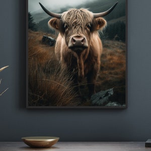 Highland Cow, Digital Art, Wall Art, Digital Download, Download ...