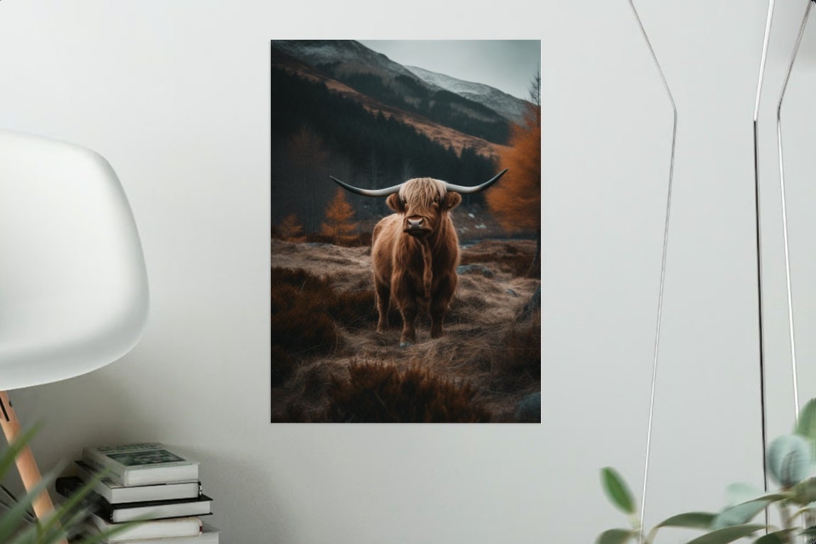 Highland Cow, Digital Art, Wall Art, Digital Download, Download ...