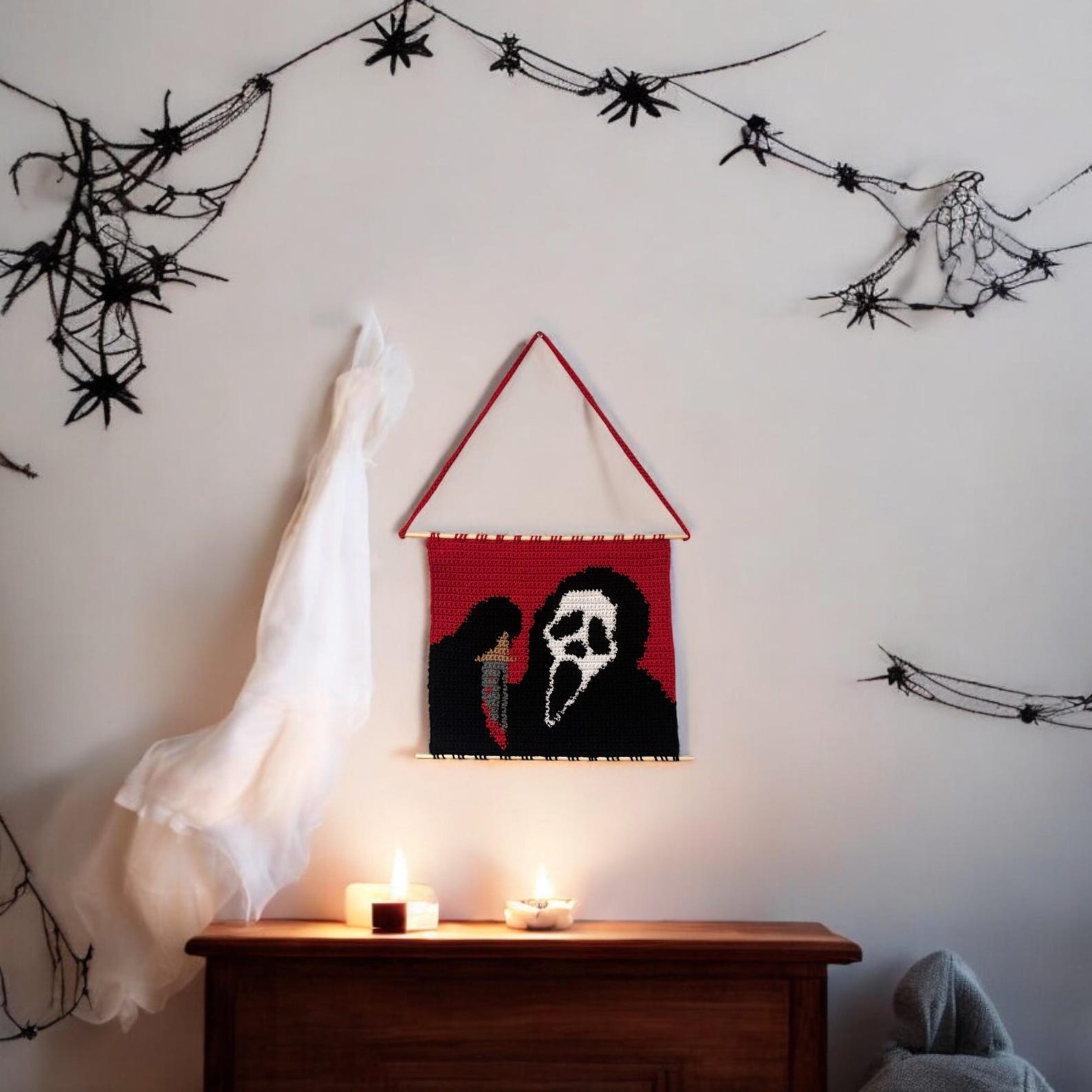 Horror Crochet Tapestry Horror Characters Crochet Tapestry Wall Hangin ...