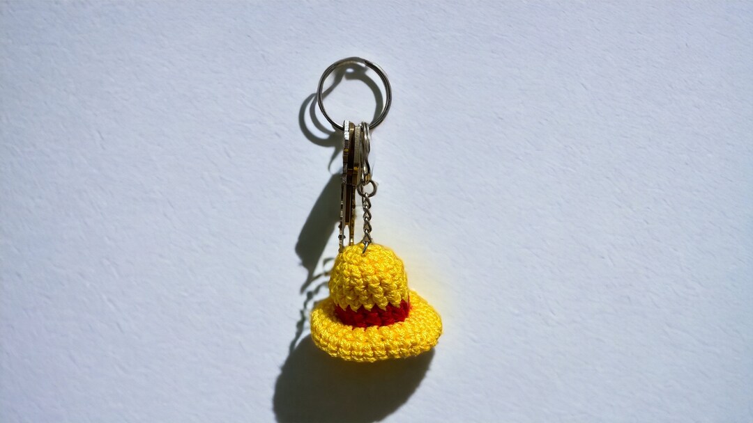 Luffy Straw Hat Crochet Keychain Luffy Hat Crochet One Piece Anime ...