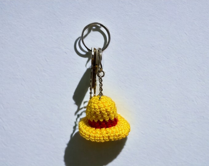 Luffy Straw Hat Crochet Keychain Luffy Hat Crochet One Piece Anime ...