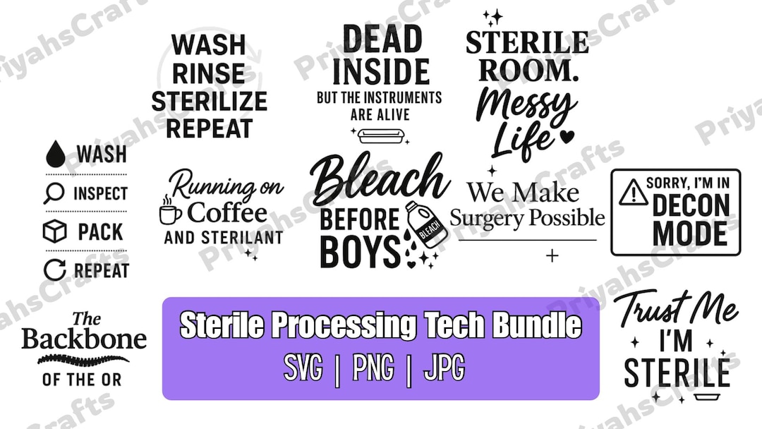 SPD Tech File Bundle – Sterile Processing Tech SVG, SPD Technician ...