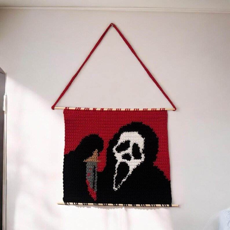 Horror Crochet Tapestry Horror Characters Crochet Tapestry Wall Hangin ...