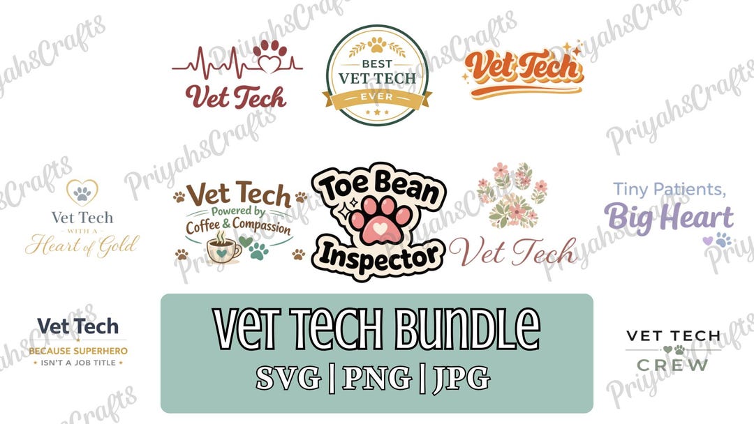 Vet Tech SVG Bundle | Veterinary Technician Quotes Svgs, Funny Vet Life ...