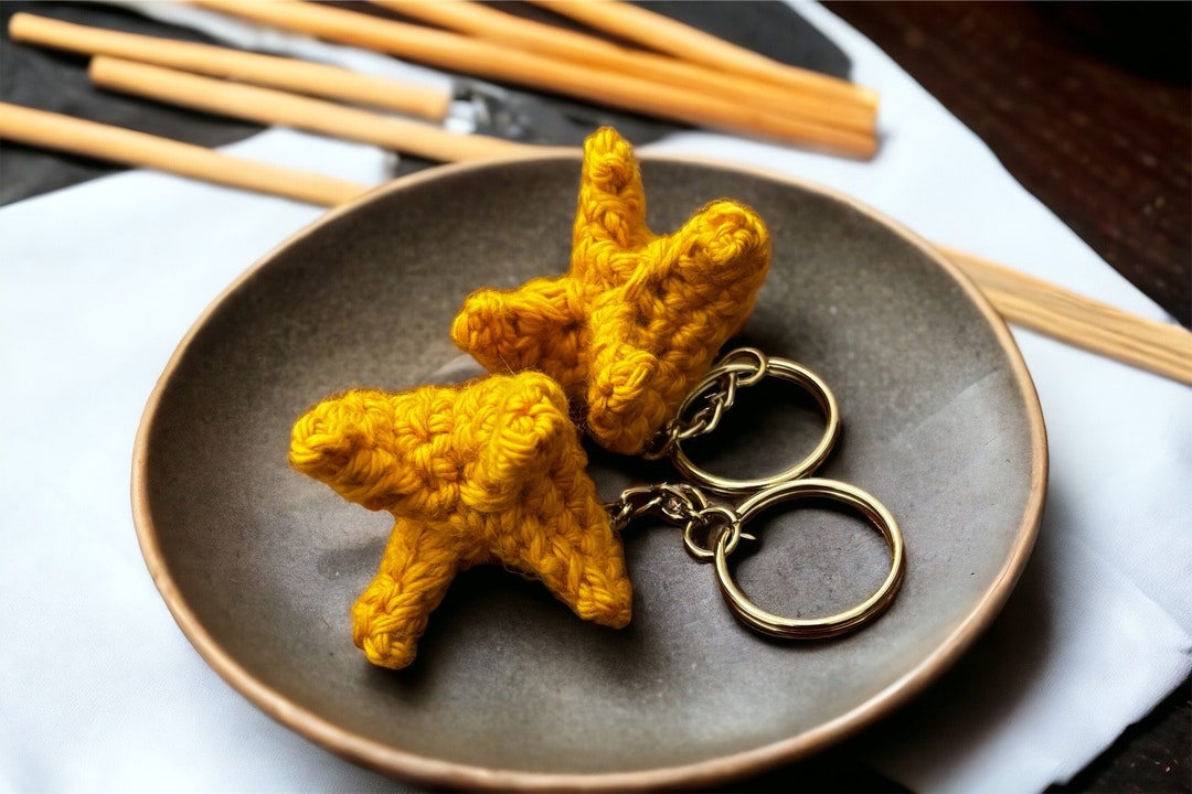 Crab Rangoon Crochet Food Keychain Crab Rangoon Ornament Fake Food ...