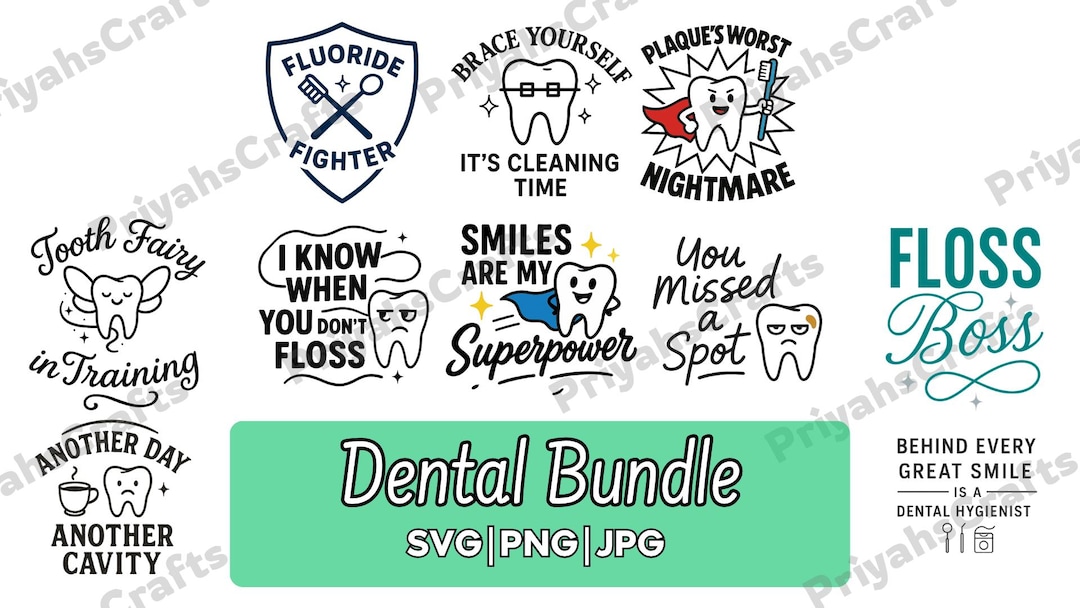Funny Dental Shirt SVG, Superhero Teeth Bundle – Cute Tooth PNG, Future ...
