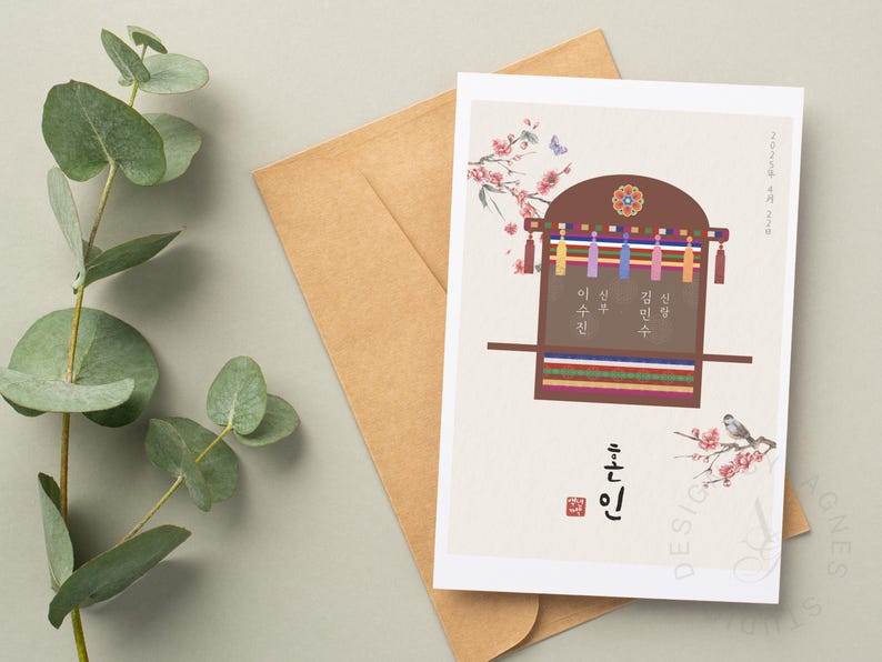 Korean Wedding Invitation Template Self Editing Wedding Canva Korea ...