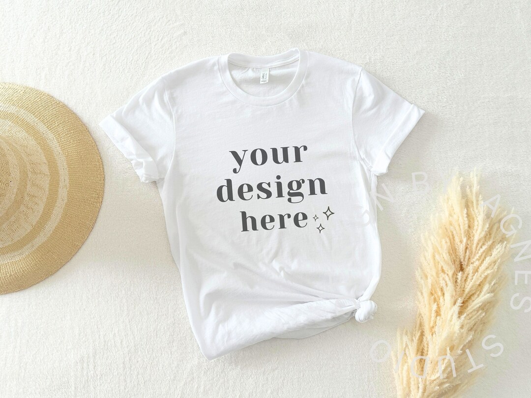 Bella Canvas 3001 White Mock up Natural Shirt Mockup Mock up Styled ...