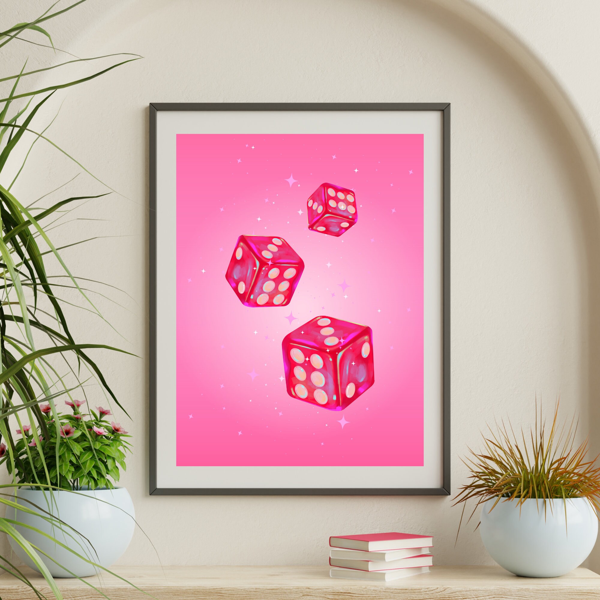 Hot Pink Retro Wall Art Set of 3, Digital Download Trendy Pink ...