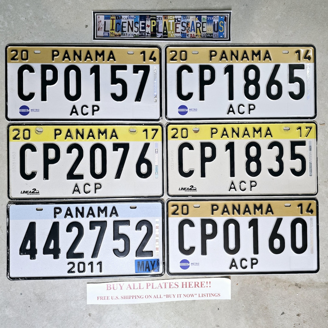 PANAMA License Plate Your Choice - Authentic SOUTH AMERICA License ...