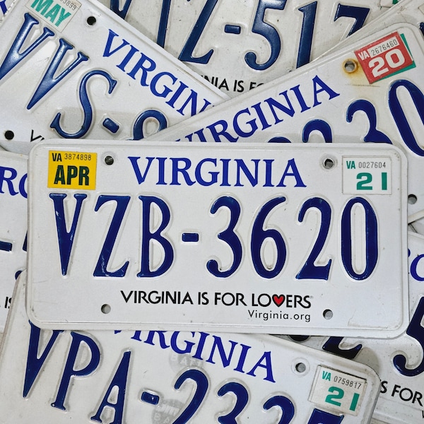 White License Plate With Blue Letters - Etsy