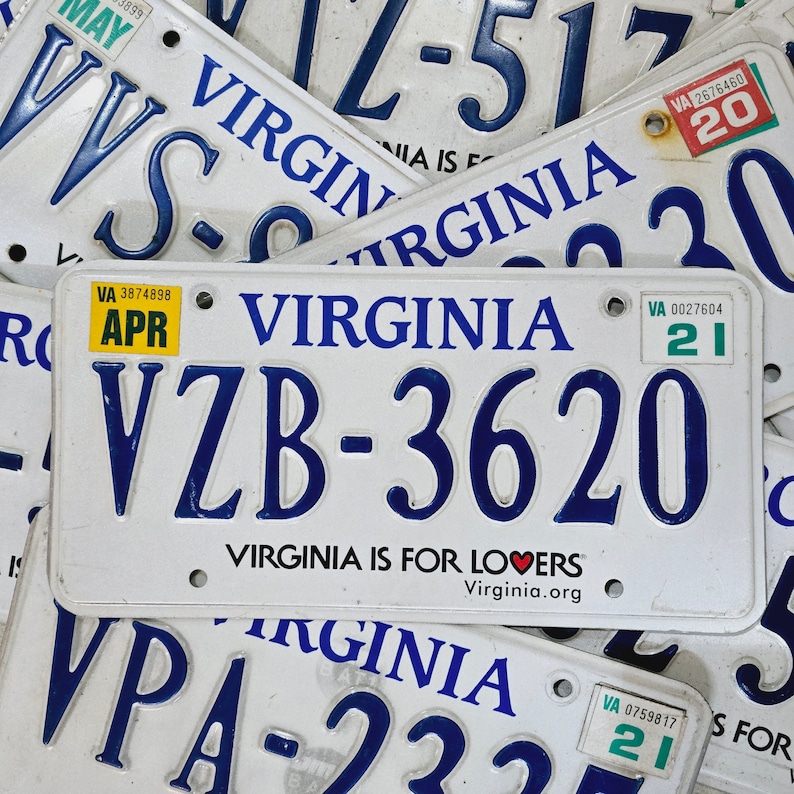VIRGINIA is for Lovers License Plate 1 Random Original Authentic VA ...