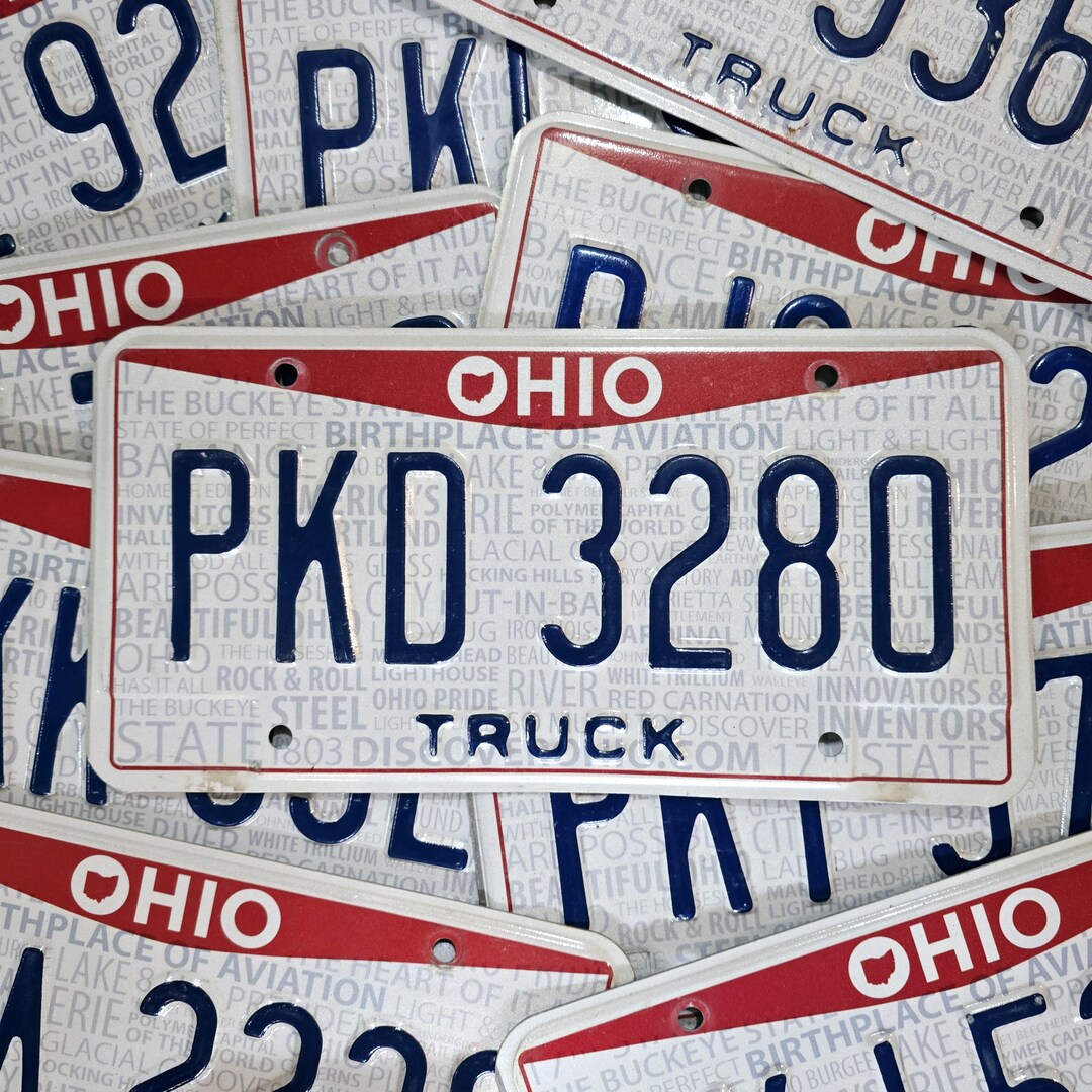 OHIO Truck License Plate - Free Shipping in USA - 1 W/ Random Letters ...