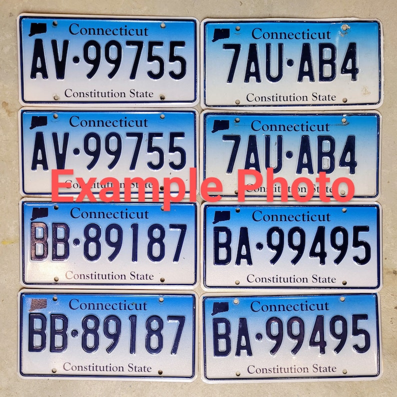 CONNECTICUT License Plate Pair - Free Shipping in USA - 1 Matching Set ...