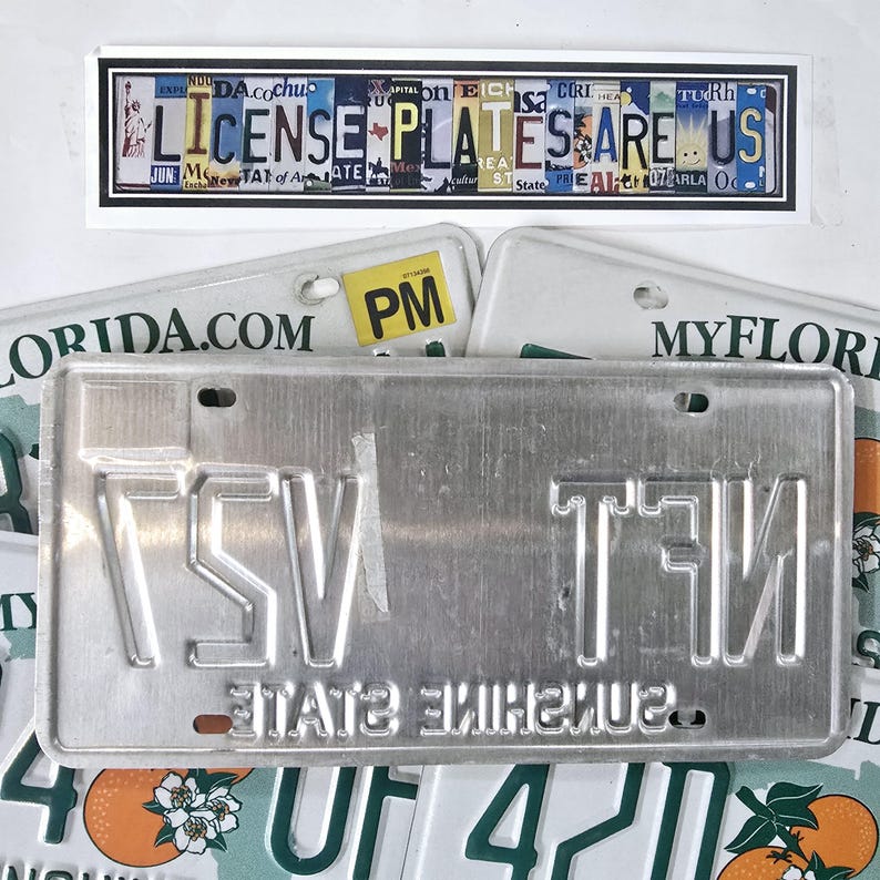 FLORIDA PERMANENT License Plate - Free Shipping in USA - 1 W/ Random ...