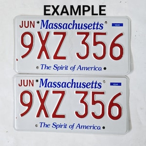 MASSACHUSETTS License Plate Pair - Free Shipping in USA - 1 Matching ...