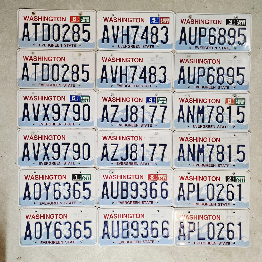 Washington State License Plate Pairs - Authentic, Collectible License ...